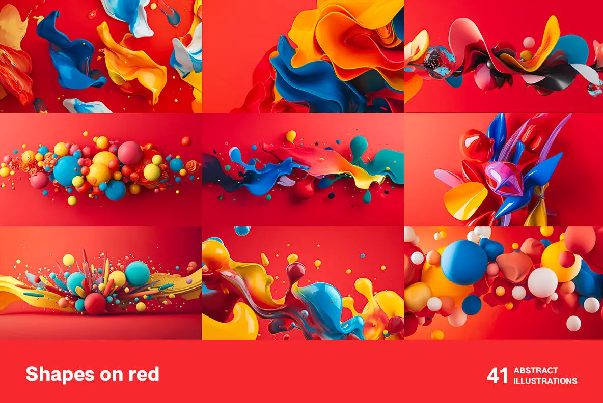 Shapes on red Graphics - YouWorkForThem
