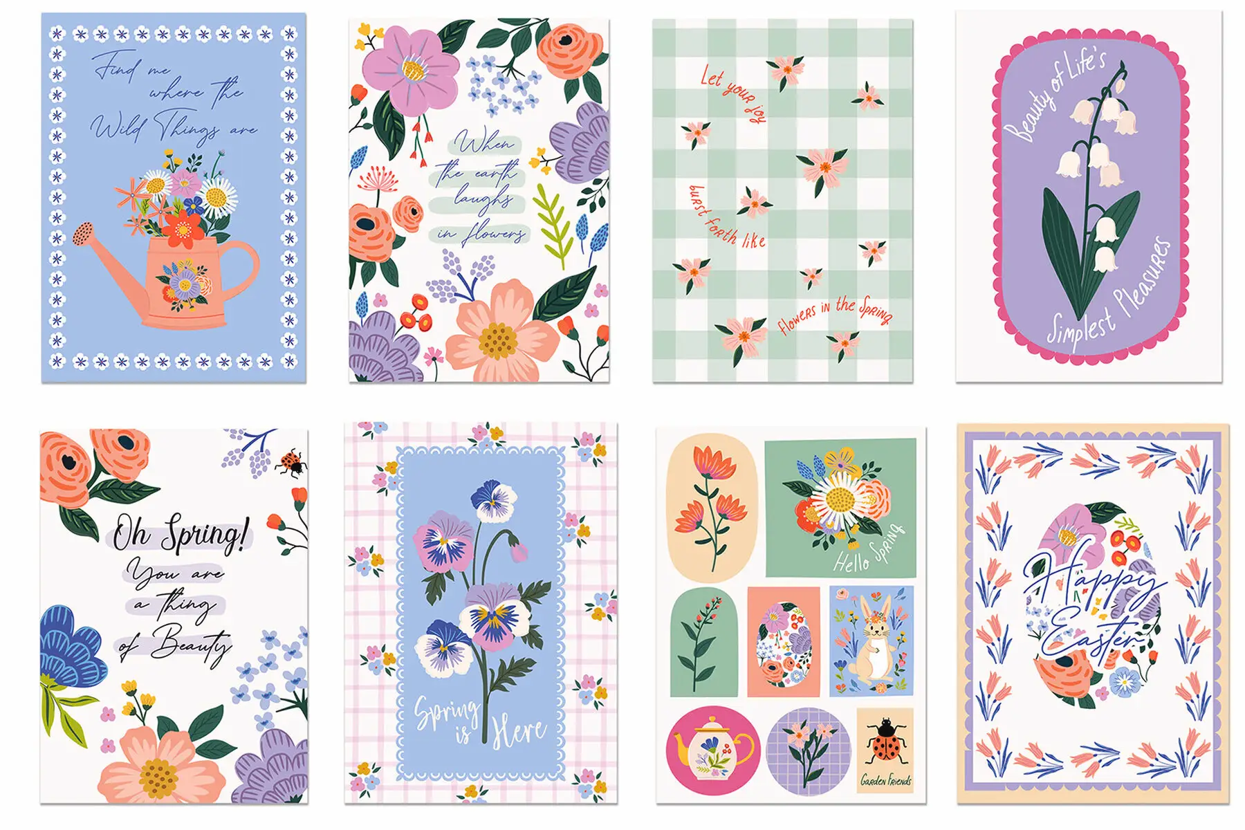 Spring Floral Clipart Pattern Collection Graphics - YouWorkForThem