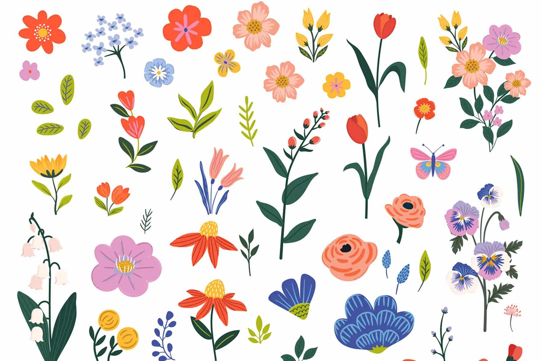 Spring Floral Clipart Pattern Collection Graphics - YouWorkForThem