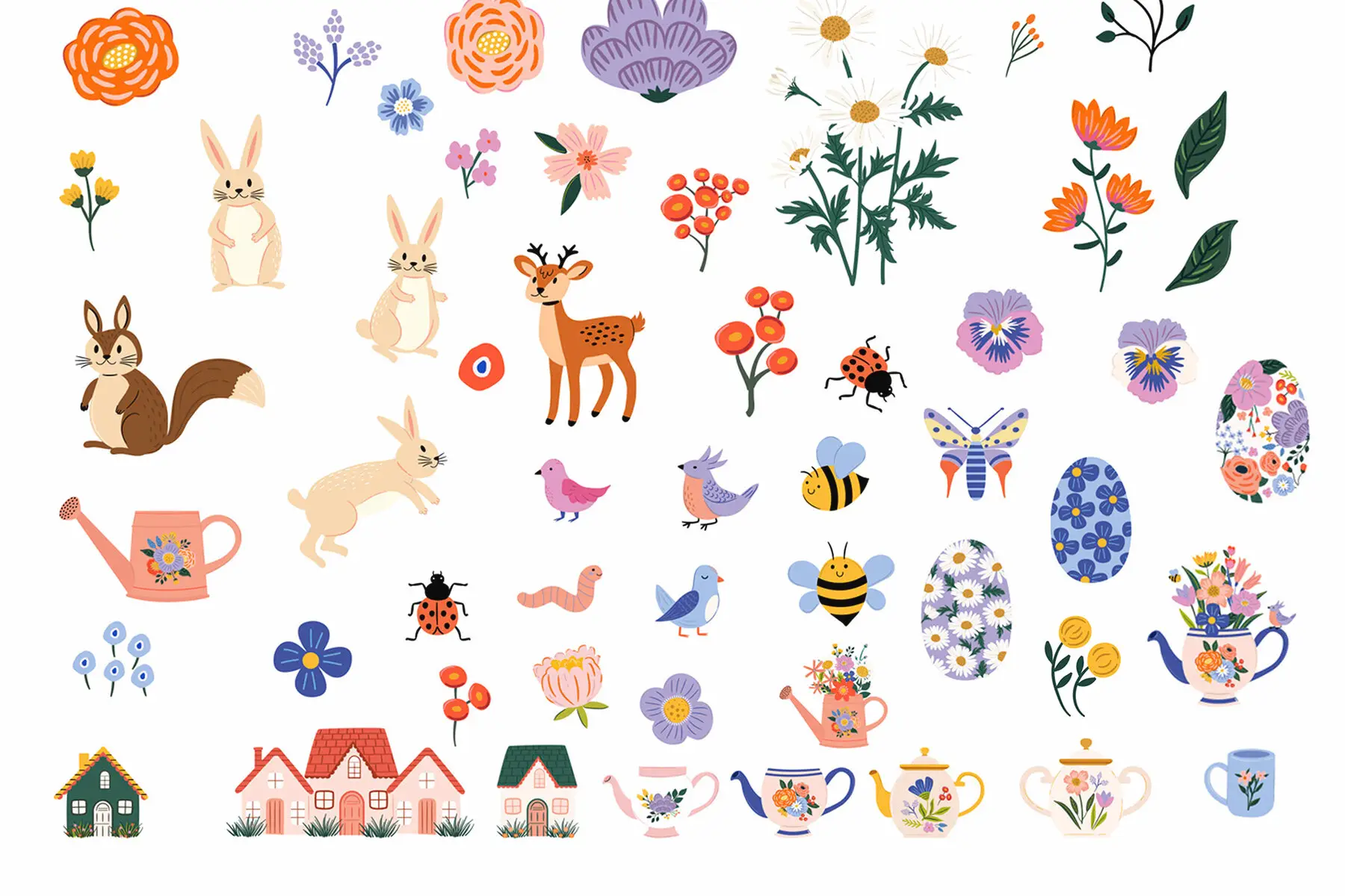 Spring Floral Clipart Pattern Collection Graphics - YouWorkForThem