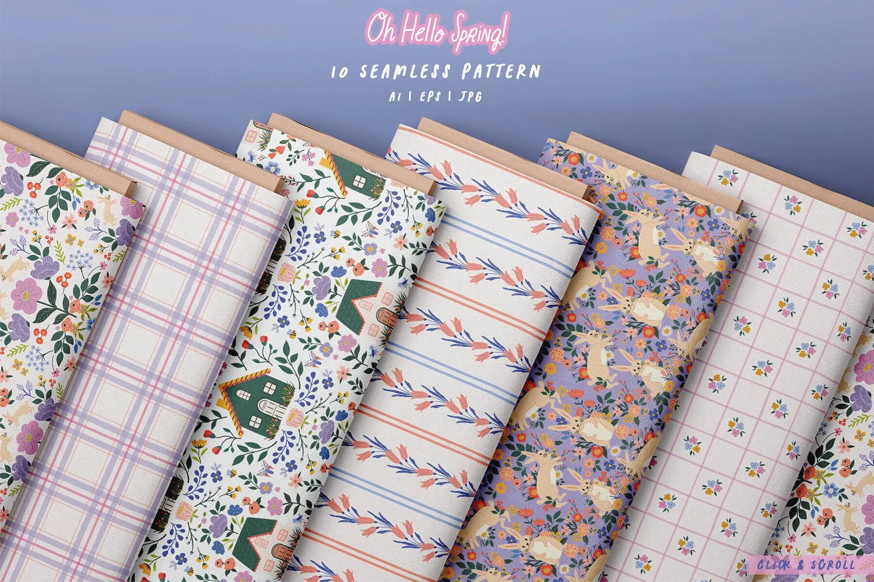 Spring Floral Clipart Pattern Collection Graphics - YouWorkForThem