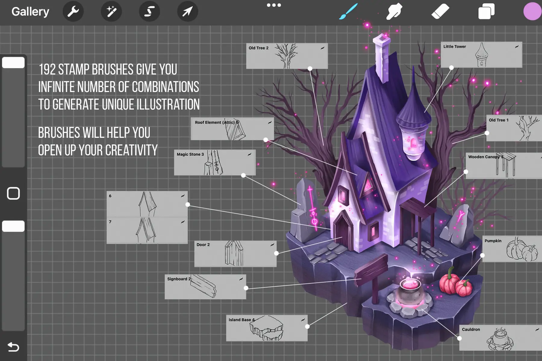 Isometric Town Procreate and Photoshop Creator - YouWorkForThem