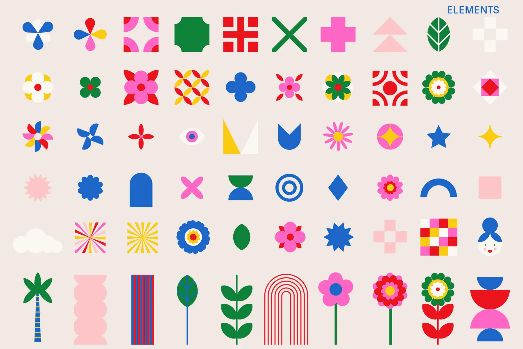 Bright Geometric Pattern Shapes Creator Kit Graphics - YouWorkForThem