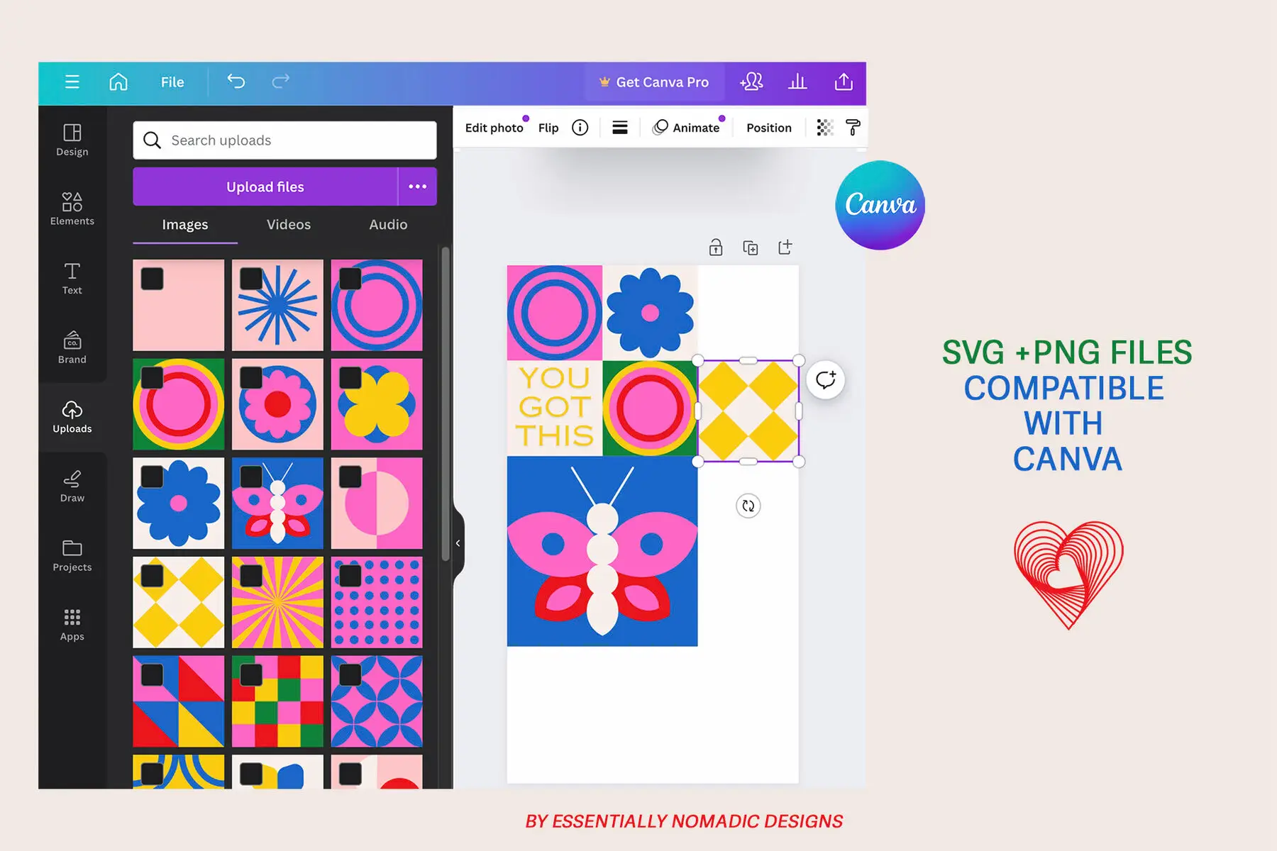 Bright Geometric Pattern Shapes Creator Kit Graphics - YouWorkForThem