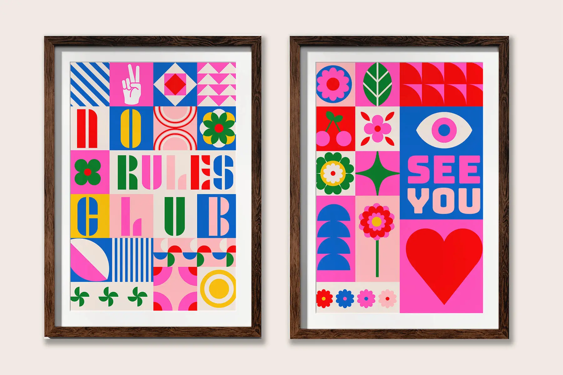 Bright Geometric Pattern Shapes Creator Kit Graphics - YouWorkForThem