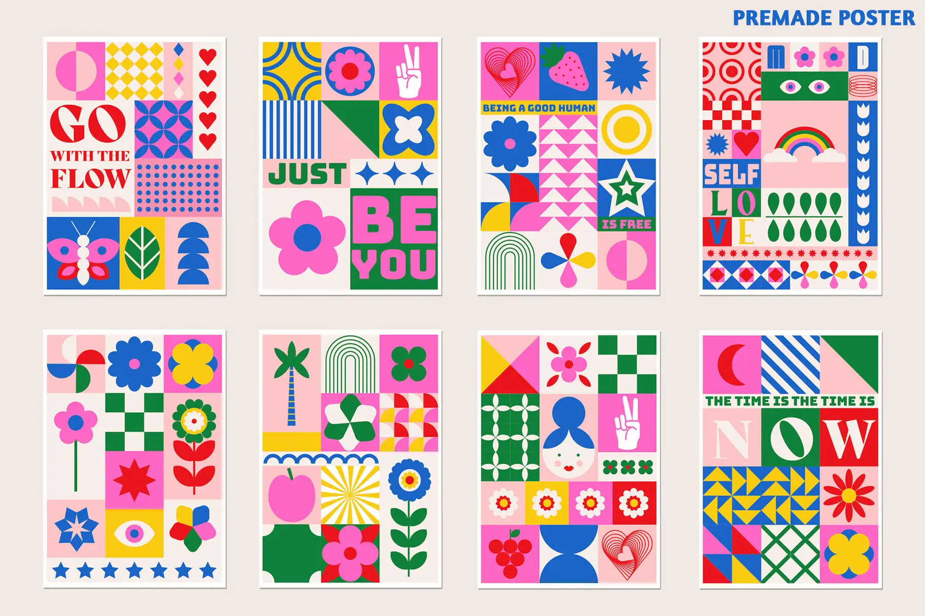 Bright Geometric Pattern Shapes Creator Kit Graphics - YouWorkForThem