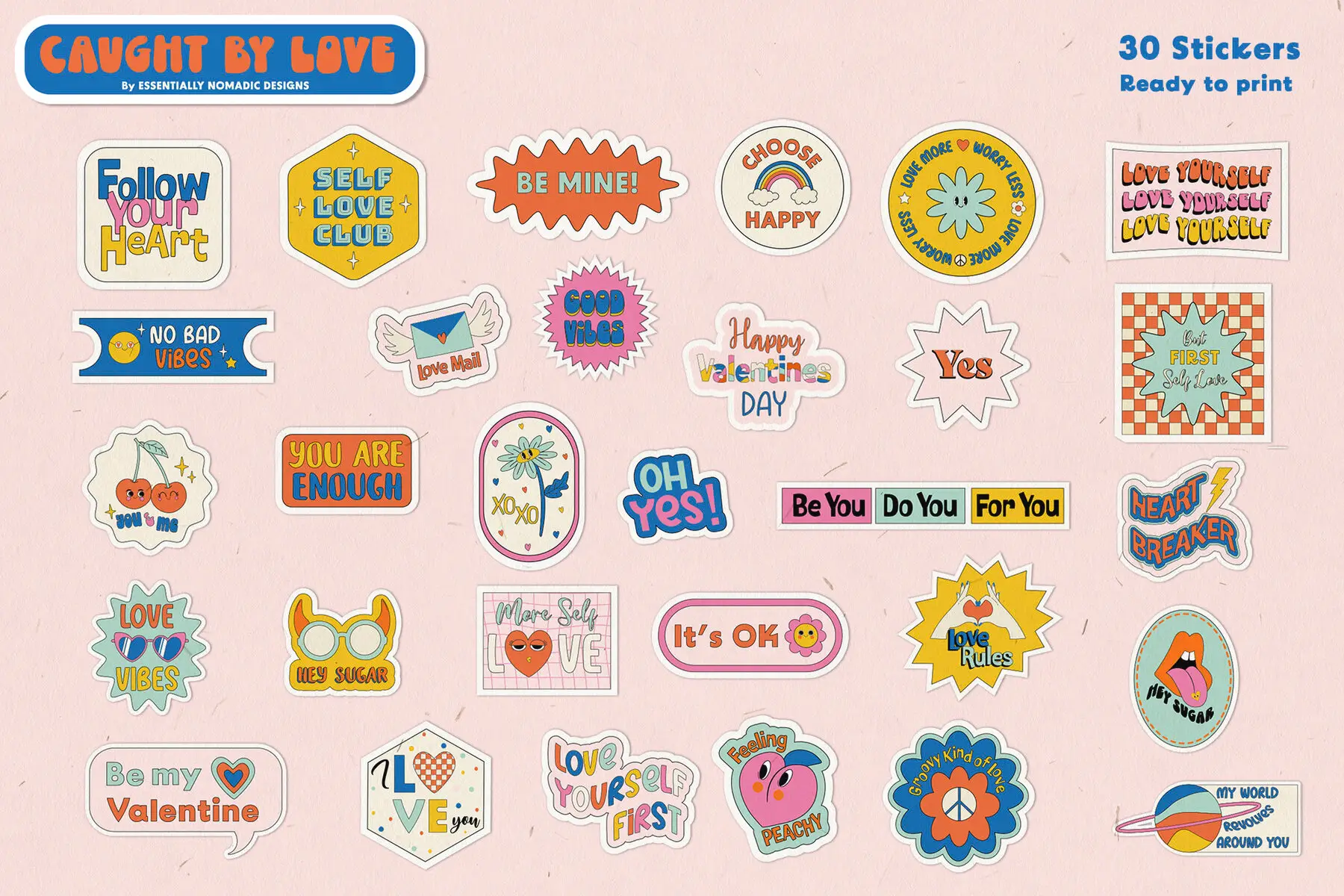 Retro Valentines Day Graphic Collection Illustrations - YouWorkForThem
