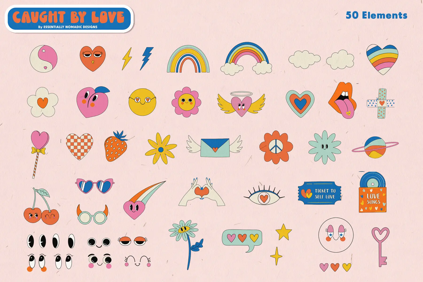 Retro Valentines Day Graphic Collection Illustrations - YouWorkForThem