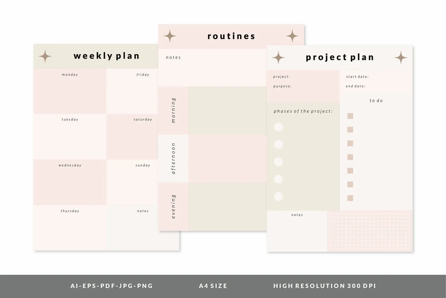 Soft Pastel Planner Templates Graphics - YouWorkForThem