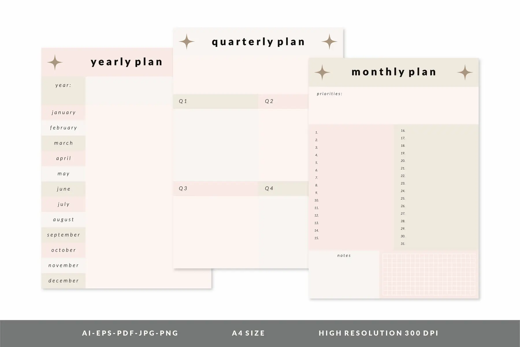 Soft Pastel Planner Templates Graphics - YouWorkForThem