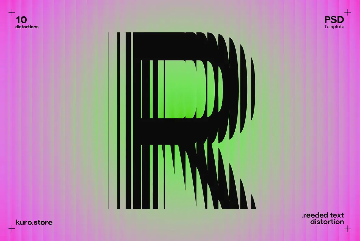 Reeded Text Distortion Effect Graphics - YouWorkForThem