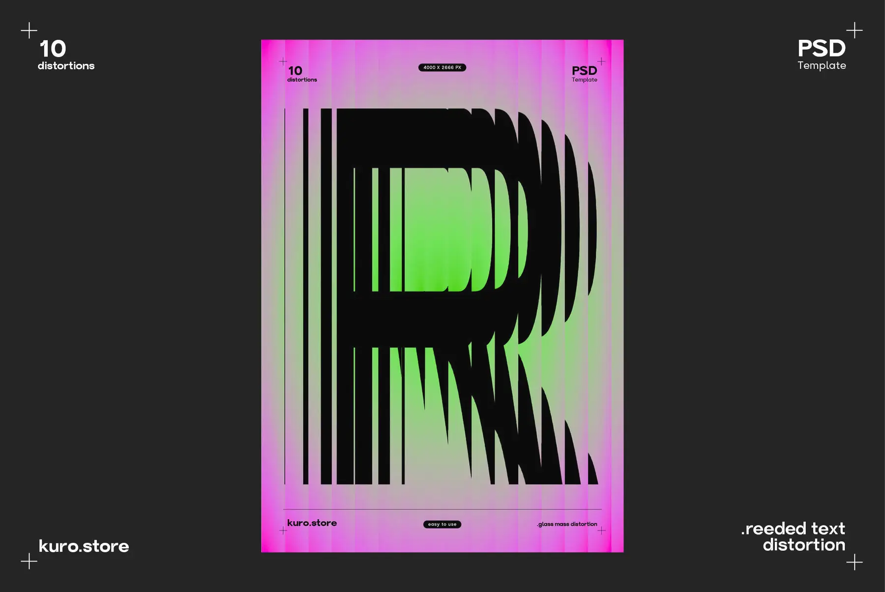 Reeded Text Distortion Effect Graphics - YouWorkForThem