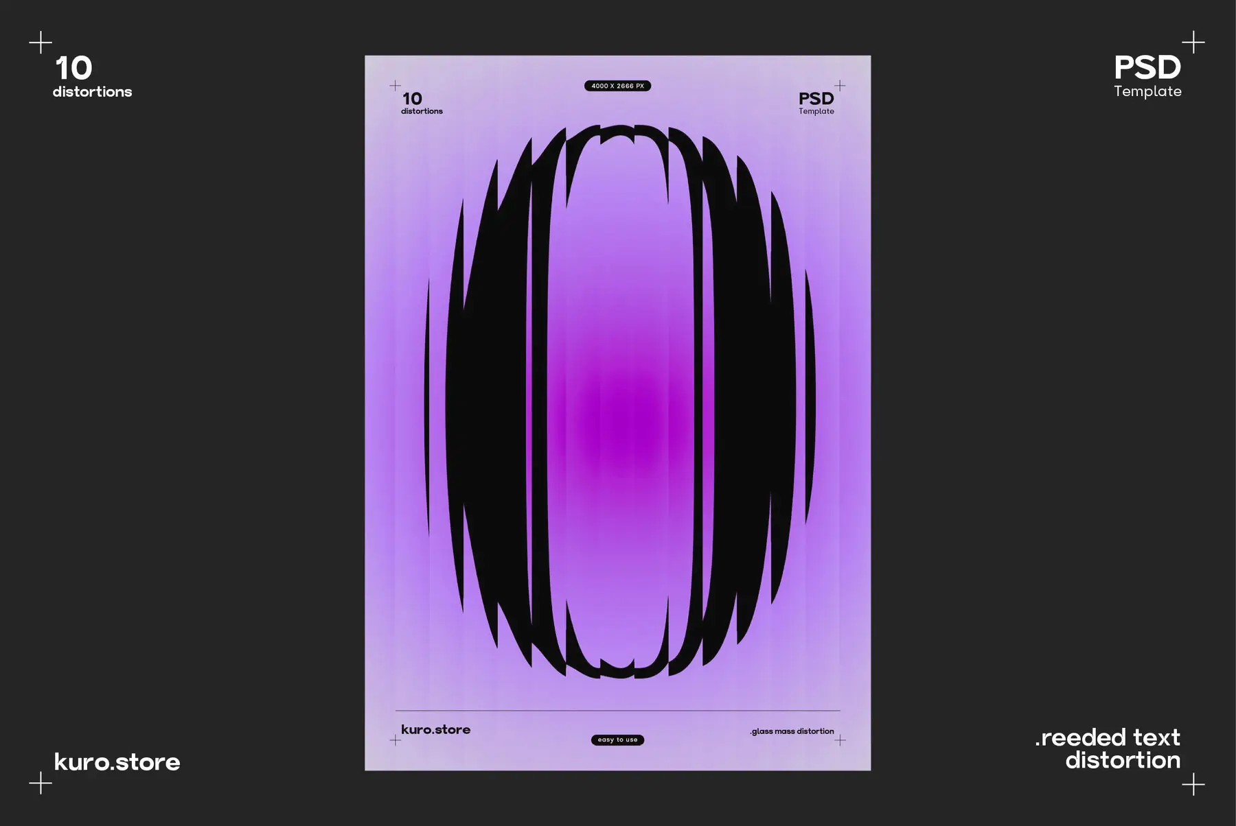 Reeded Text Distortion Effect Graphics - YouWorkForThem