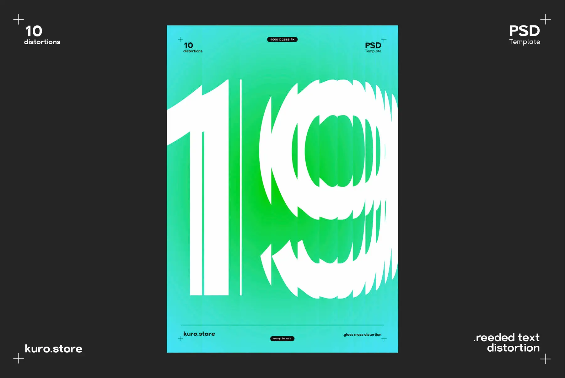 Reeded Text Distortion Effect Graphics - YouWorkForThem