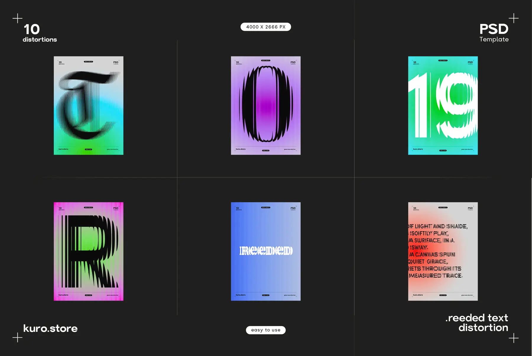 Reeded Text Distortion Effect Graphics - YouWorkForThem