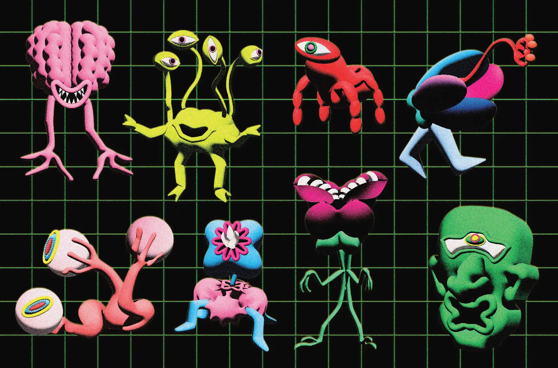 Monster 3D Characters Graphics - YouWorkForThem