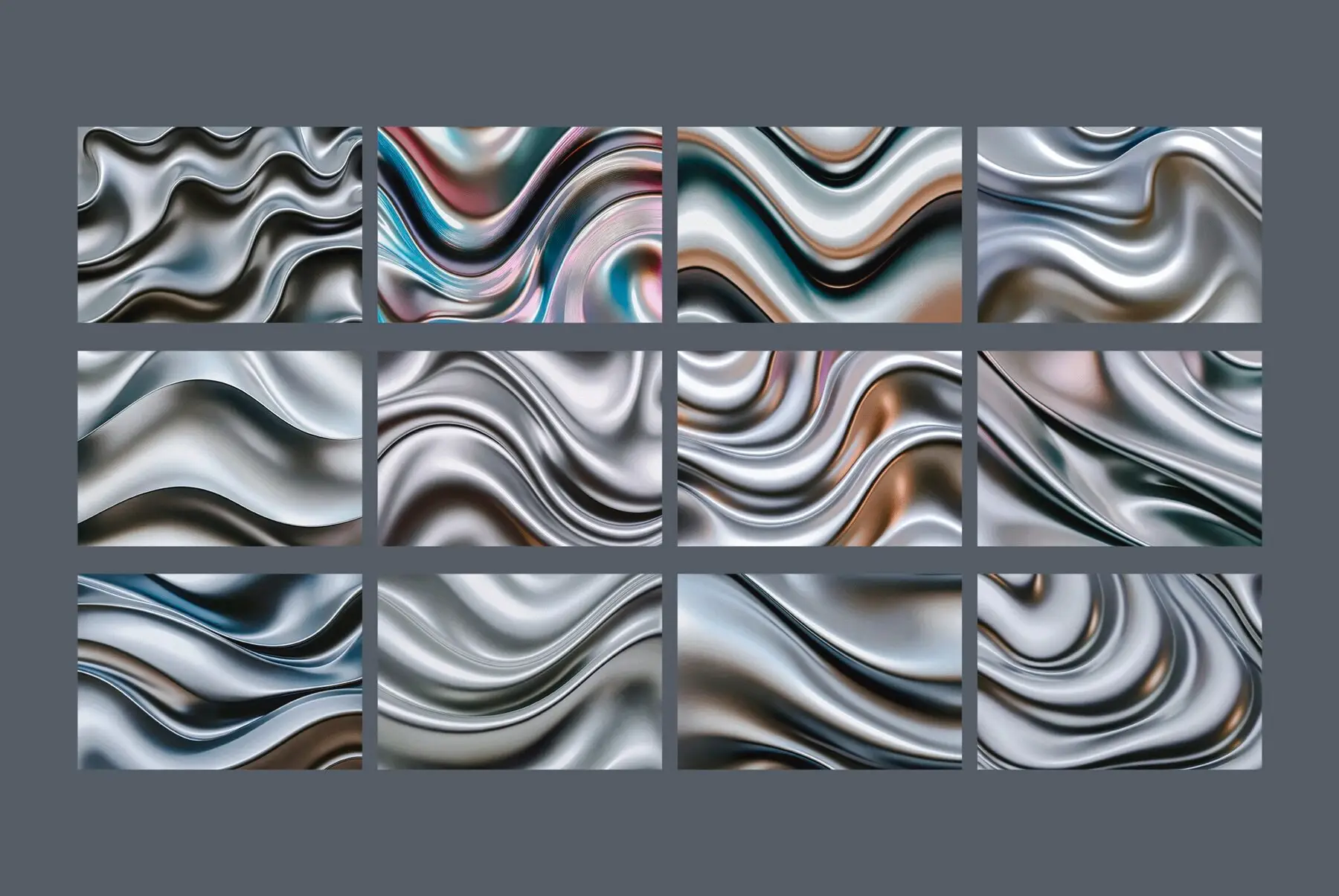 Liquid Metals 2: Sleek AI-Generated Metal Backgrounds by Abstractistic ...