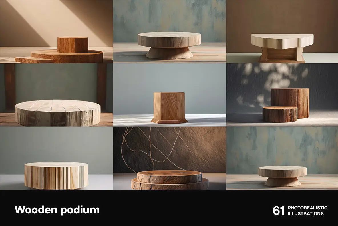 Wooden podiums 3D - YouWorkForThem