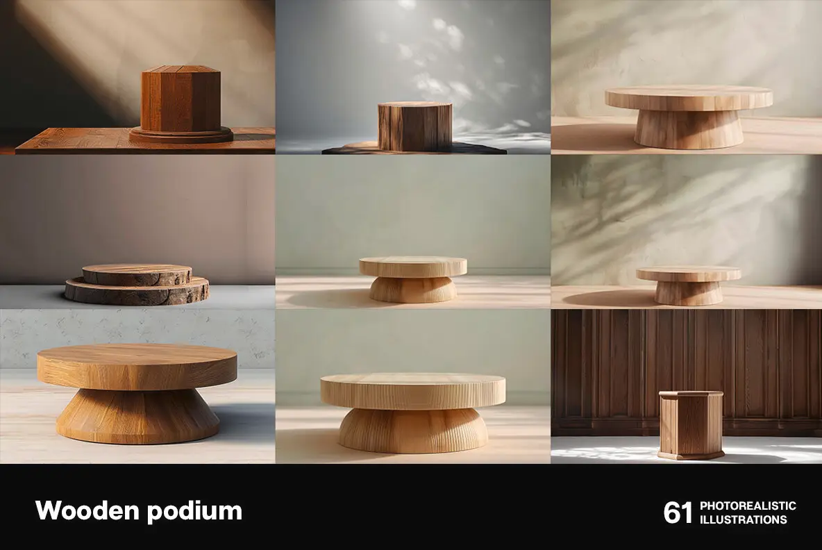 Wooden podiums 3D - YouWorkForThem