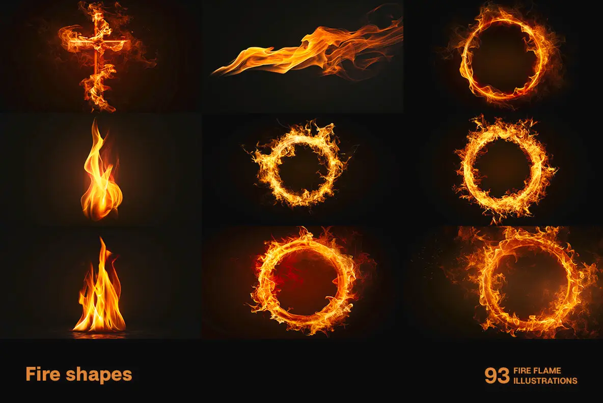 Fire shapes Graphics - YouWorkForThem
