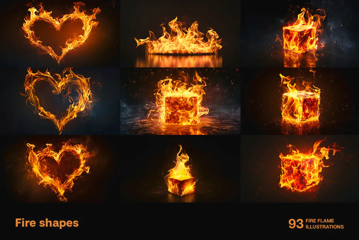 Fire shapes Graphics - YouWorkForThem