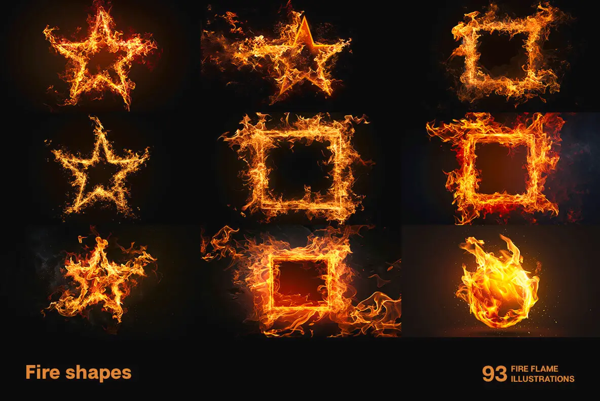 Fire shapes Graphics - YouWorkForThem