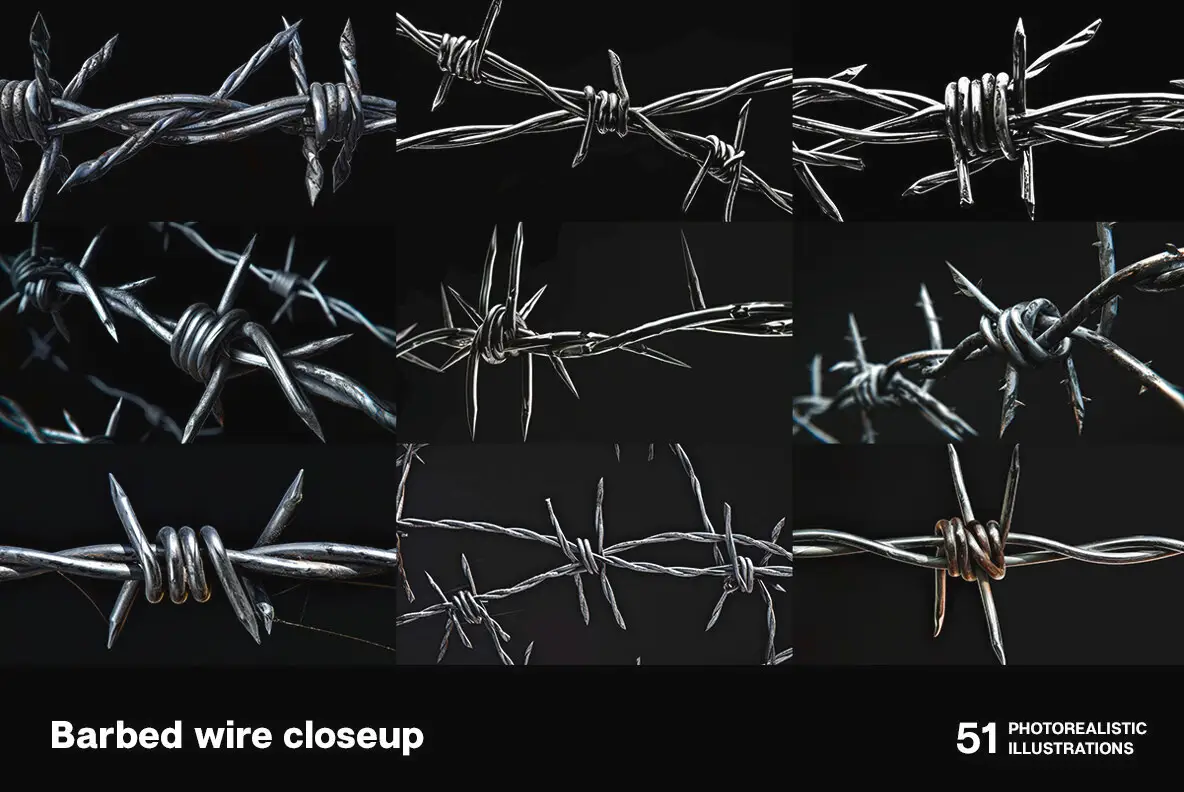 Barbed wire closeup Graphics - YouWorkForThem