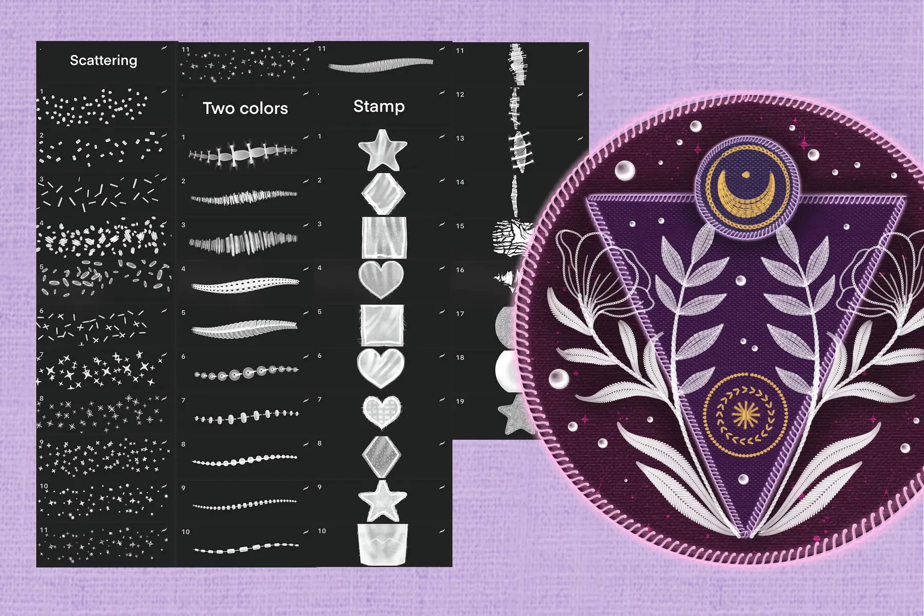 Procreate Magic Stitches and Patterns Brushes - YouWorkForThem