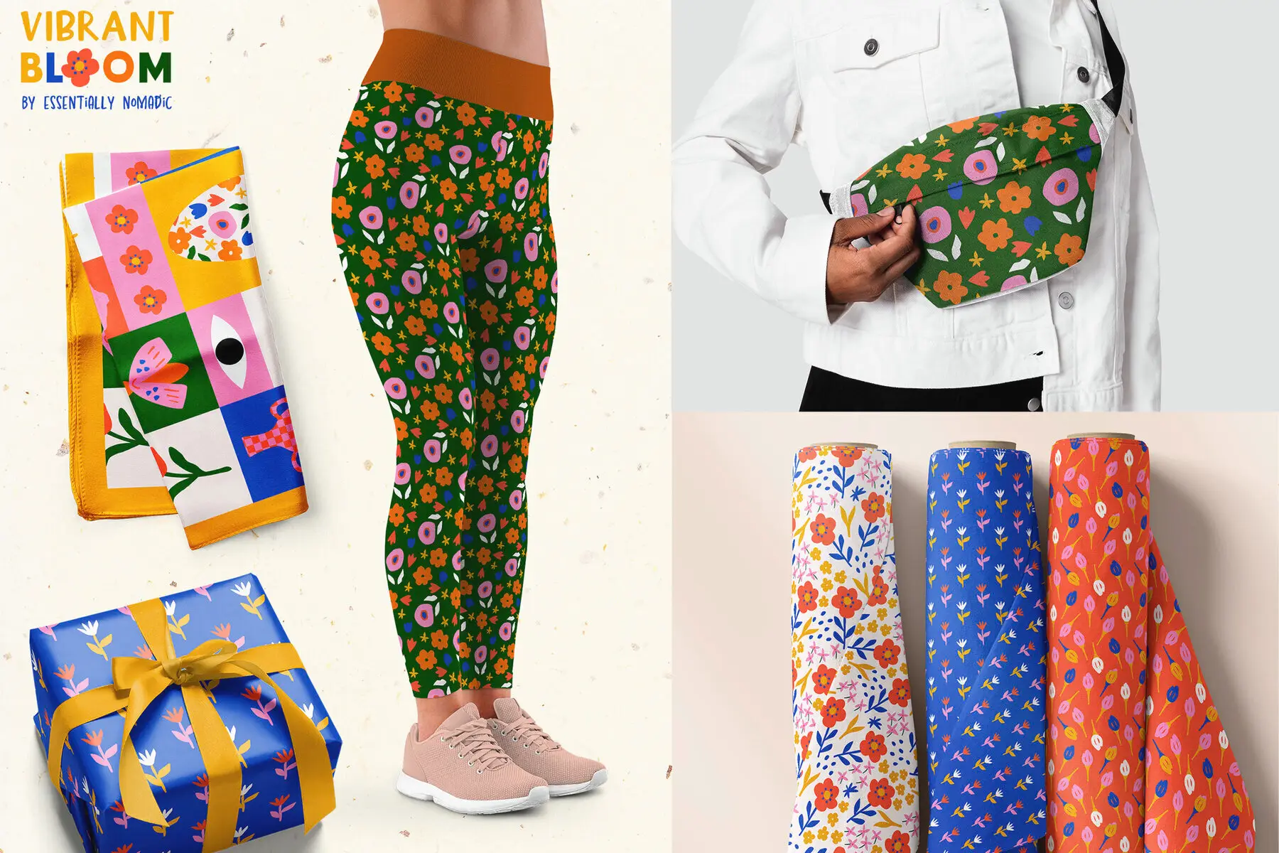 Vibrant Bloom Abstract Spring Floral Graphic Collection Graphics ...