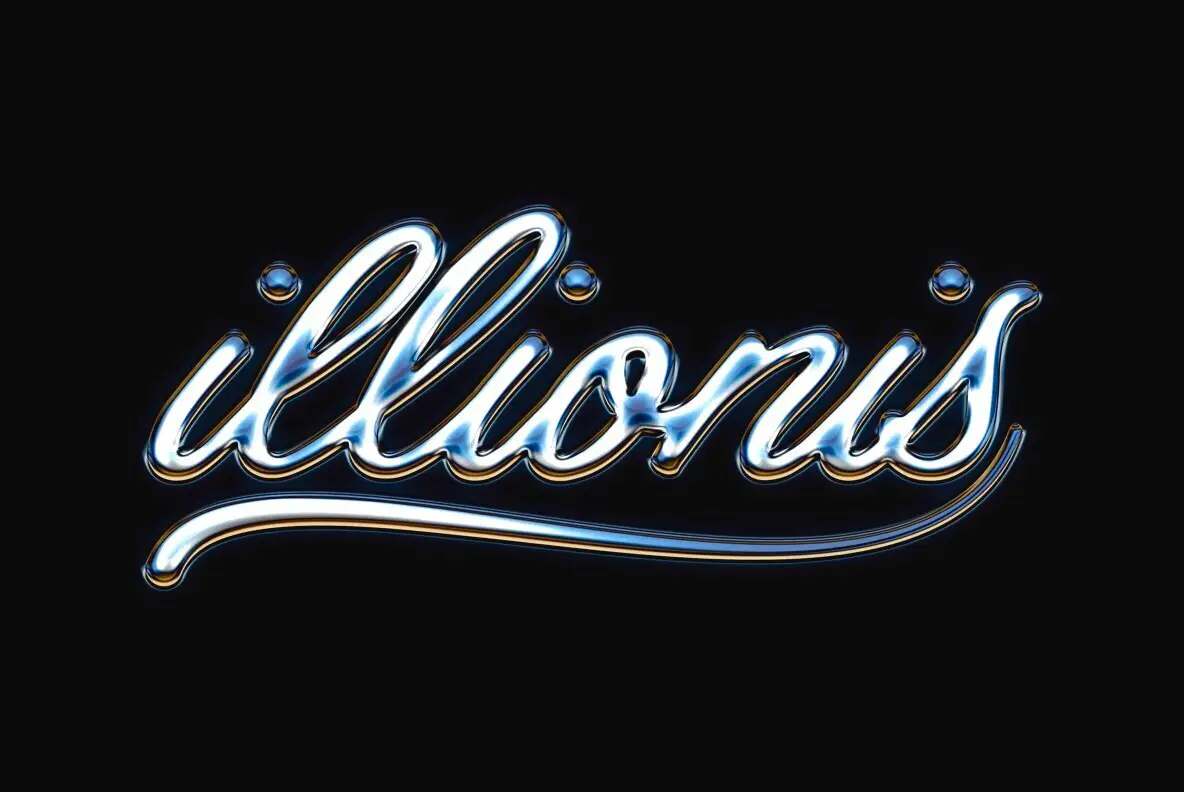 Iridescent Chrome Text Effect - YouWorkForThem