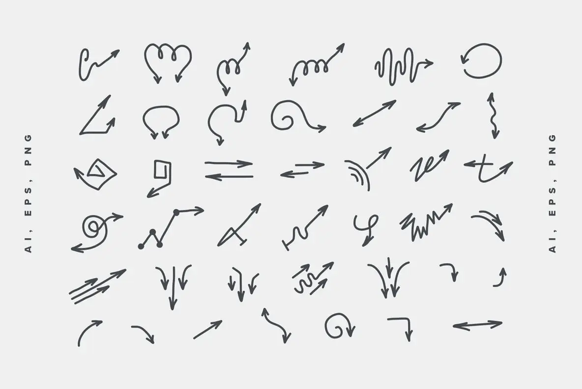 Hand Drawn Vector Arrows Icons - YouWorkForThem