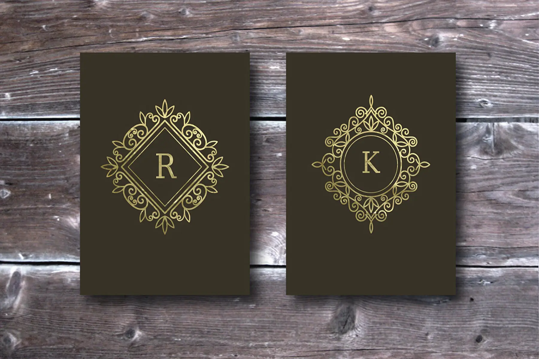 Vintage Frames and Monogram Set Illustrations - YouWorkForThem