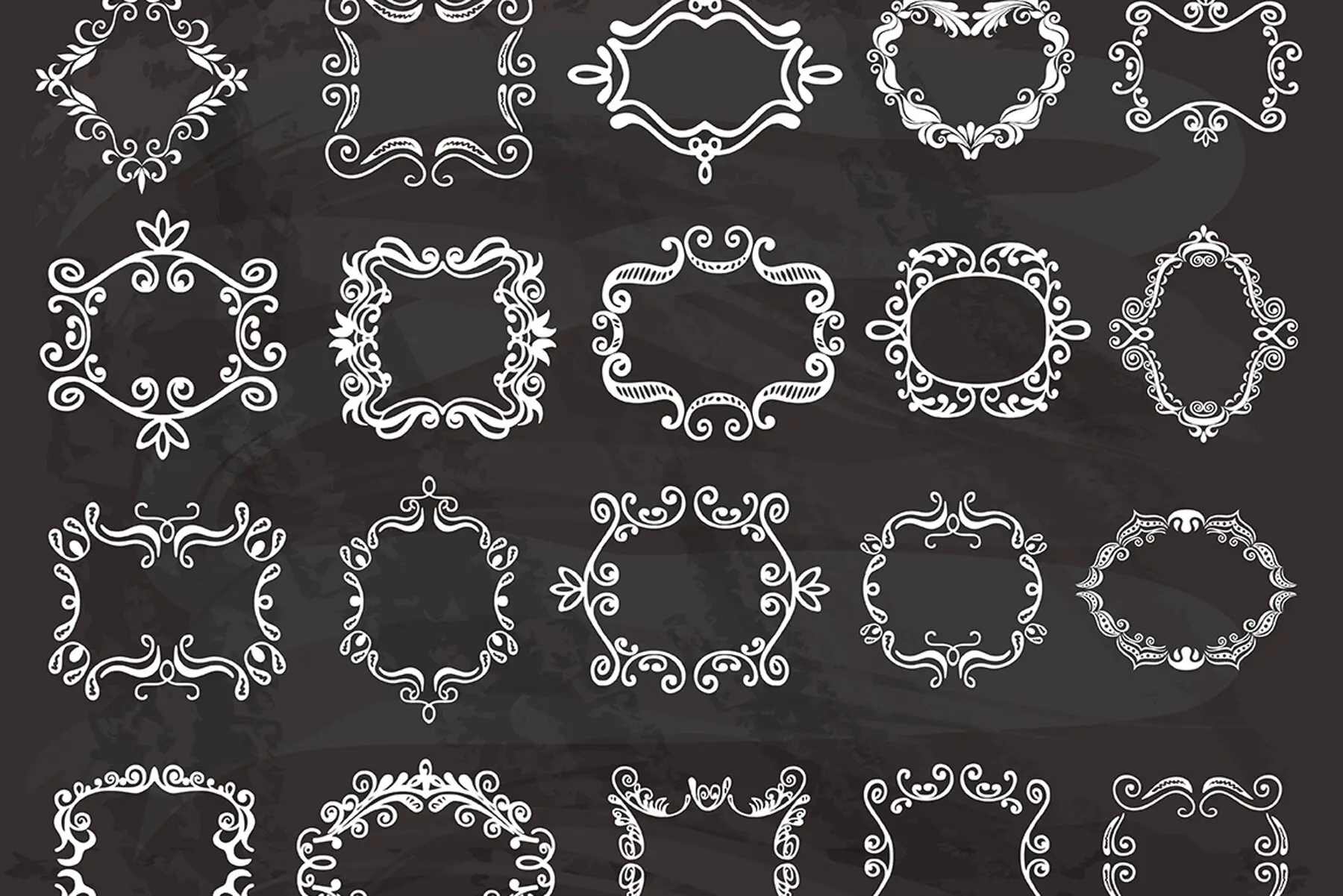 Vintage Frames and Monogram Set Illustrations - YouWorkForThem