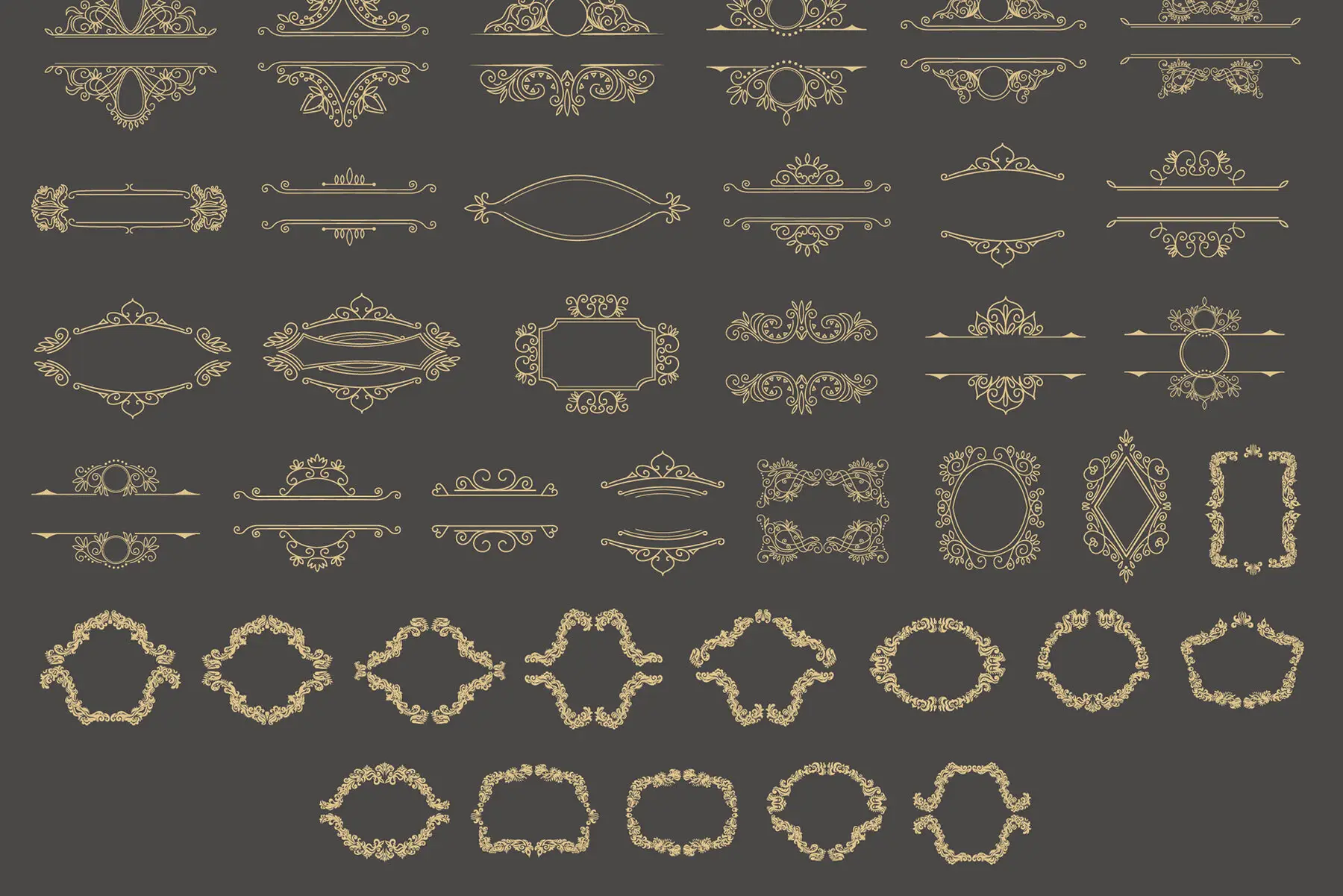 Vintage Frames and Monogram Set Graphics - YouWorkForThem