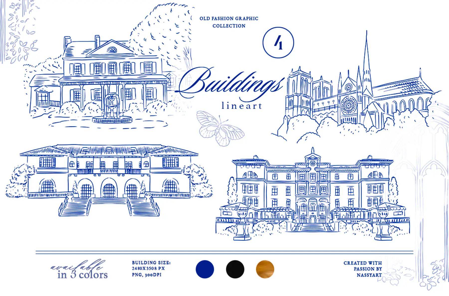 Barbara Vintage Line Art Set Objects - YouWorkForThem