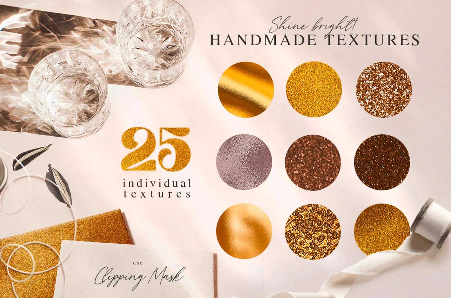 Gold Foil Glitter Paper Vol.2 Graphics - YouWorkForThem