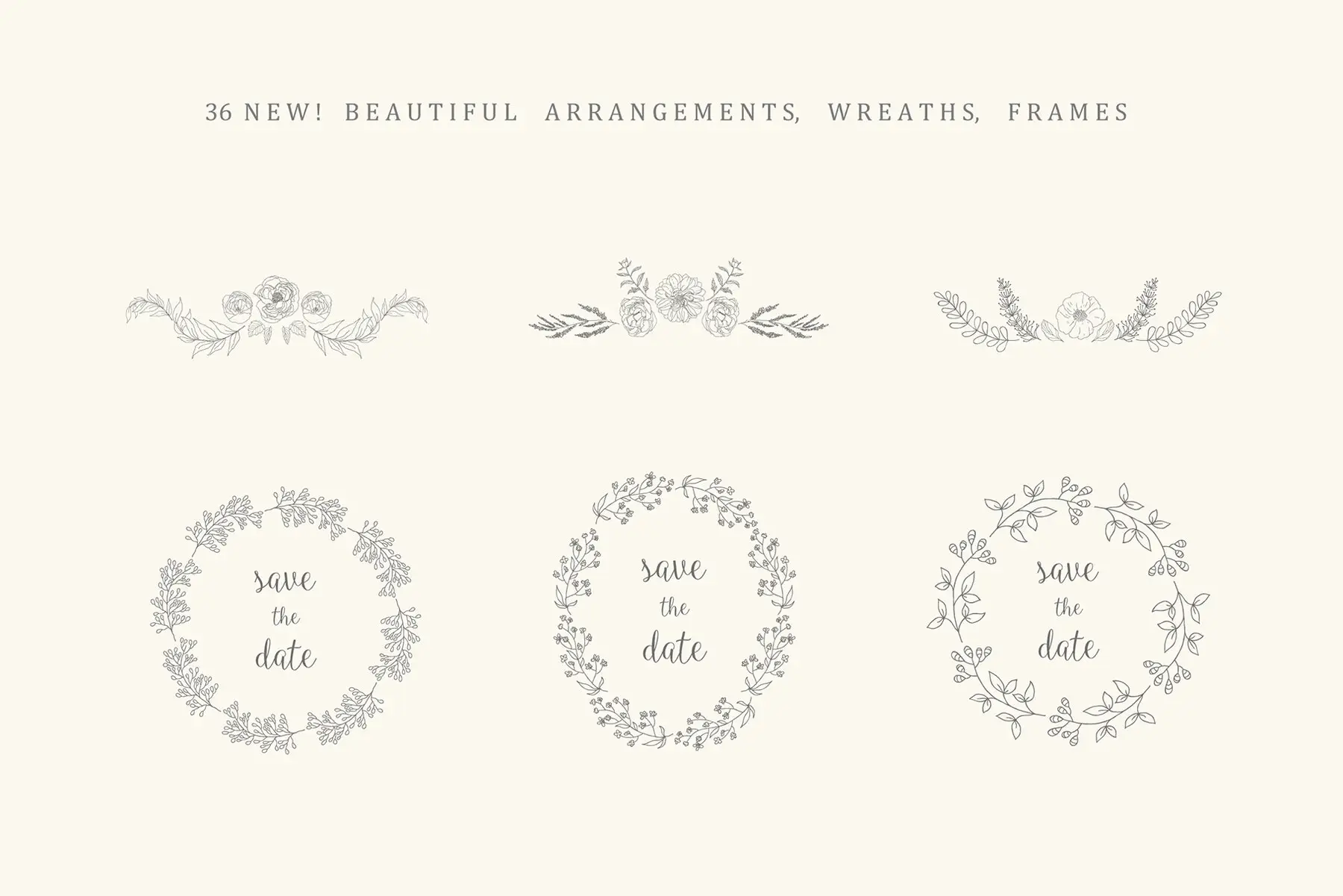 Hand Drawn Floral Elements Frames Graphics - YouWorkForThem