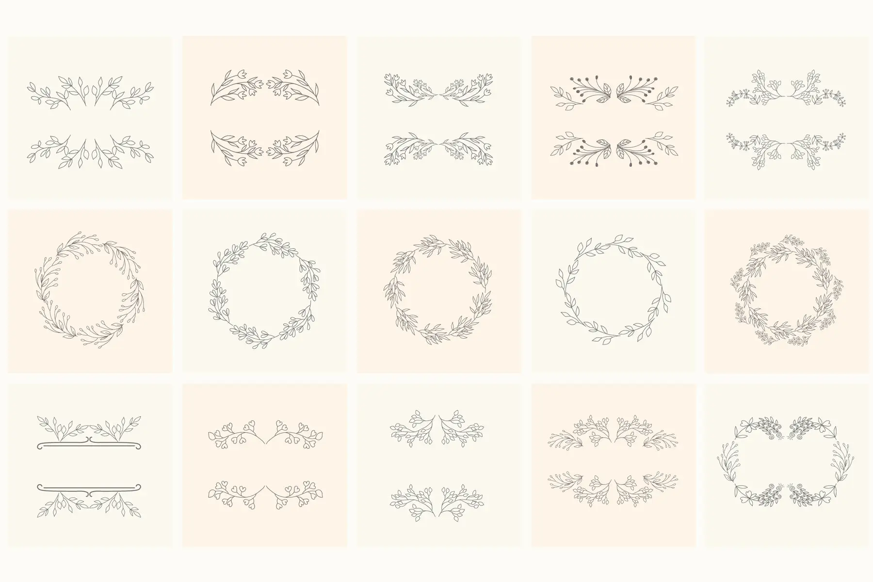 Hand drawn floral frames Bundle Graphics - YouWorkForThem