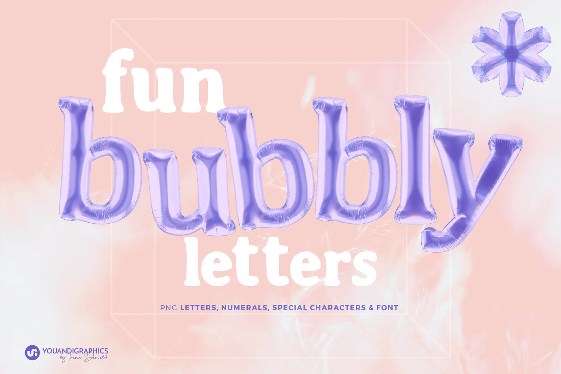 Purple Pop 3D Letters and Font Graphics - YouWorkForThem