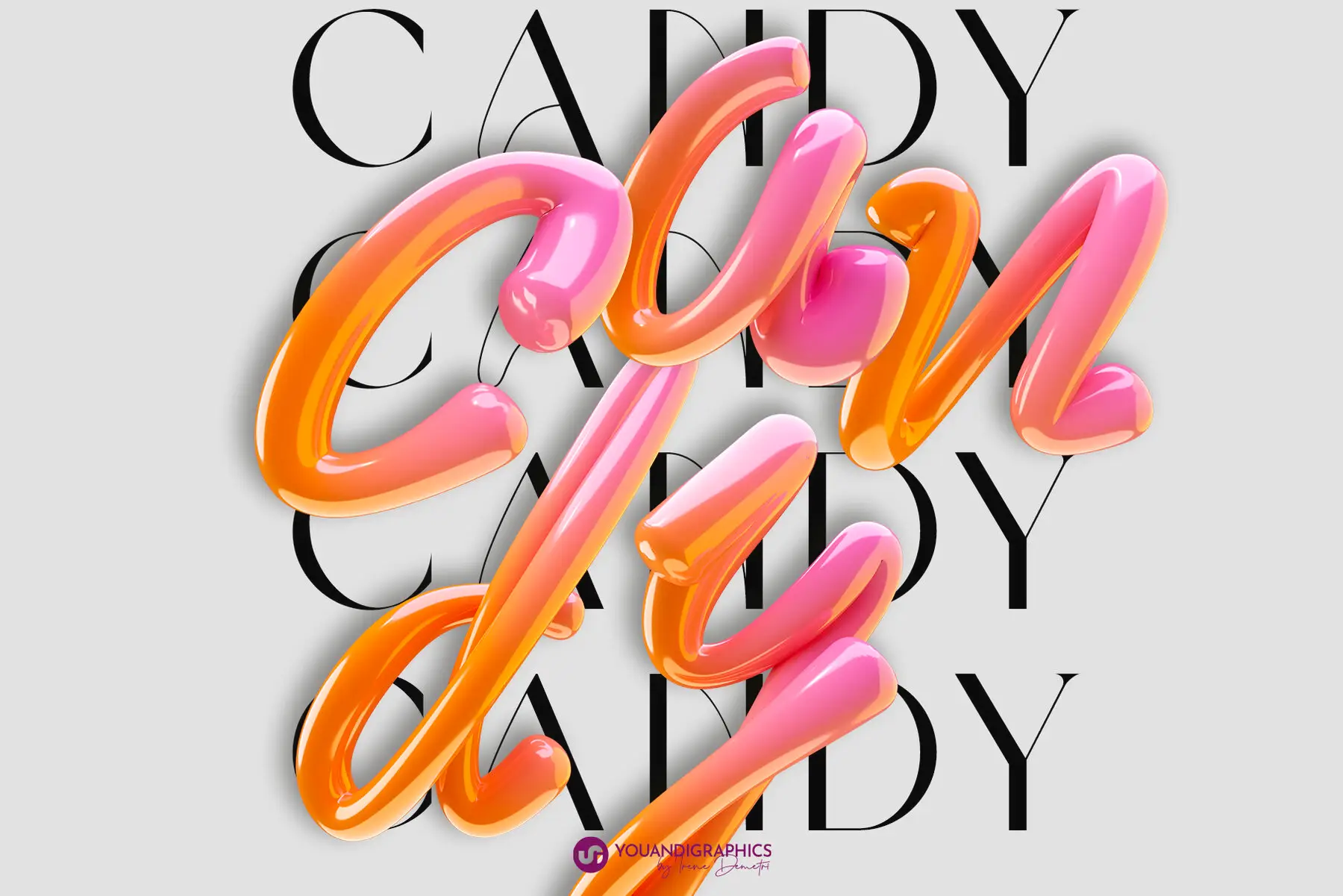 Candy Land 3D Letters and Font Graphics - YouWorkForThem