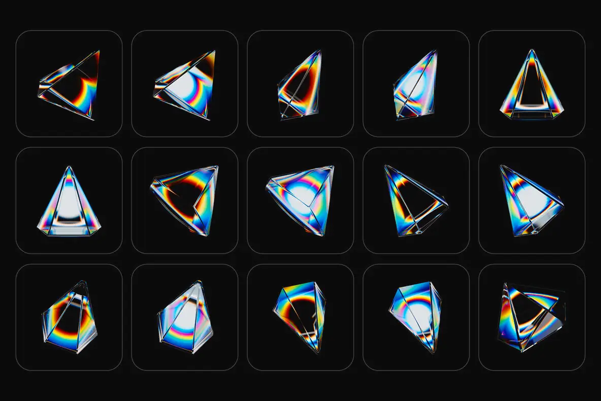 Prism Glass 3D Shapes Graphics - YouWorkForThem