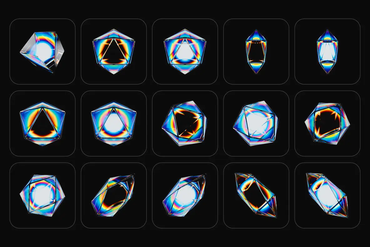 Prism Glass 3D Shapes Graphics - YouWorkForThem