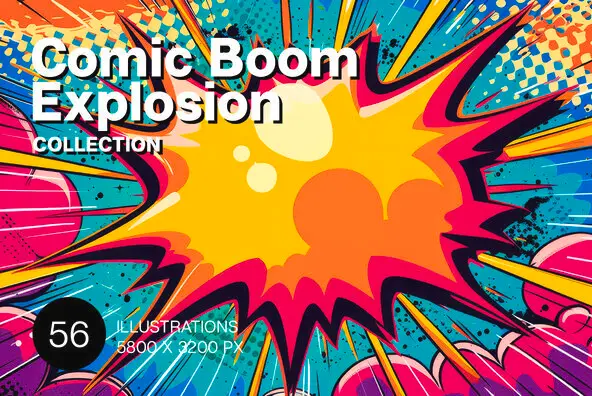 Comic Boom Explosions Graphics - YouWorkForThem