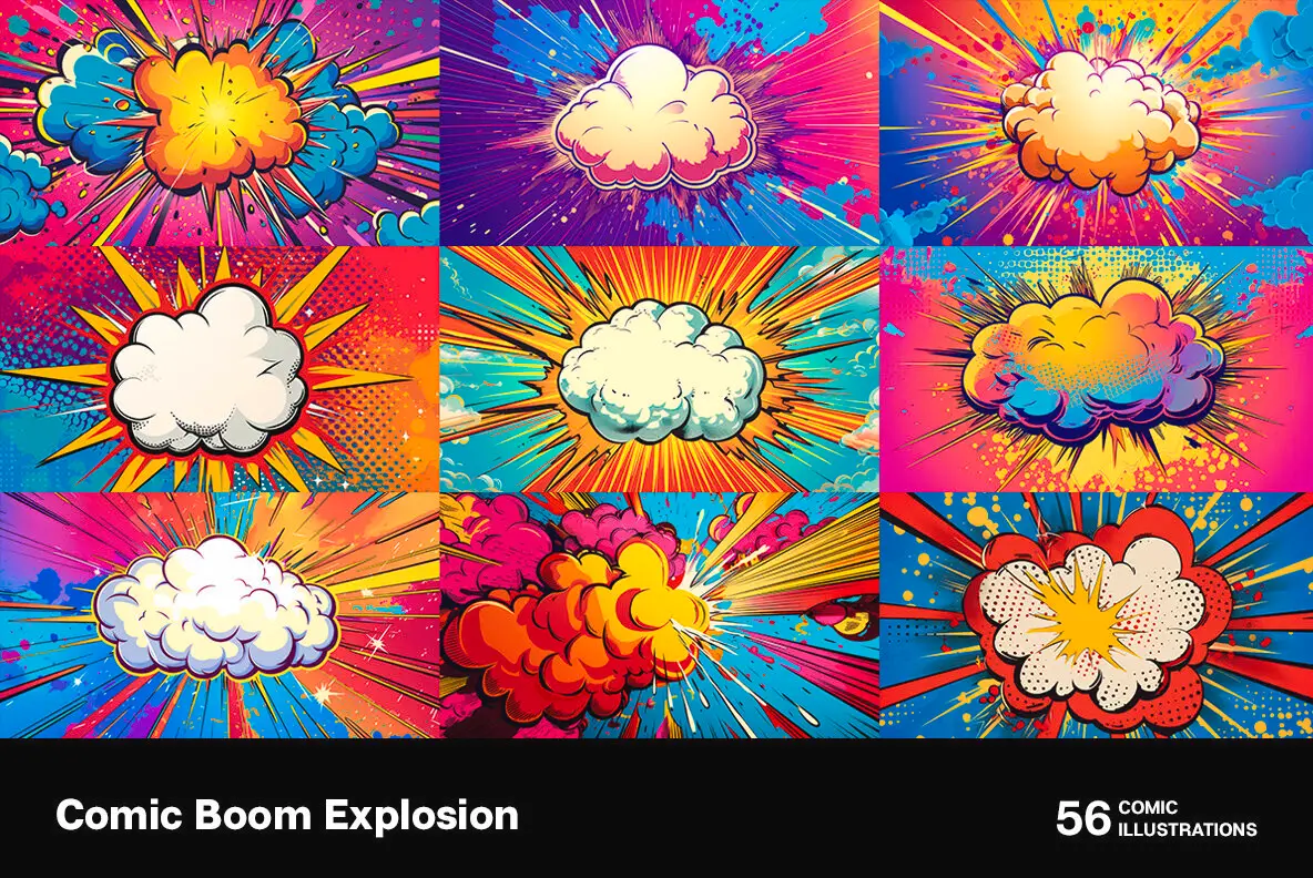 Comic Boom Explosions Graphics - YouWorkForThem