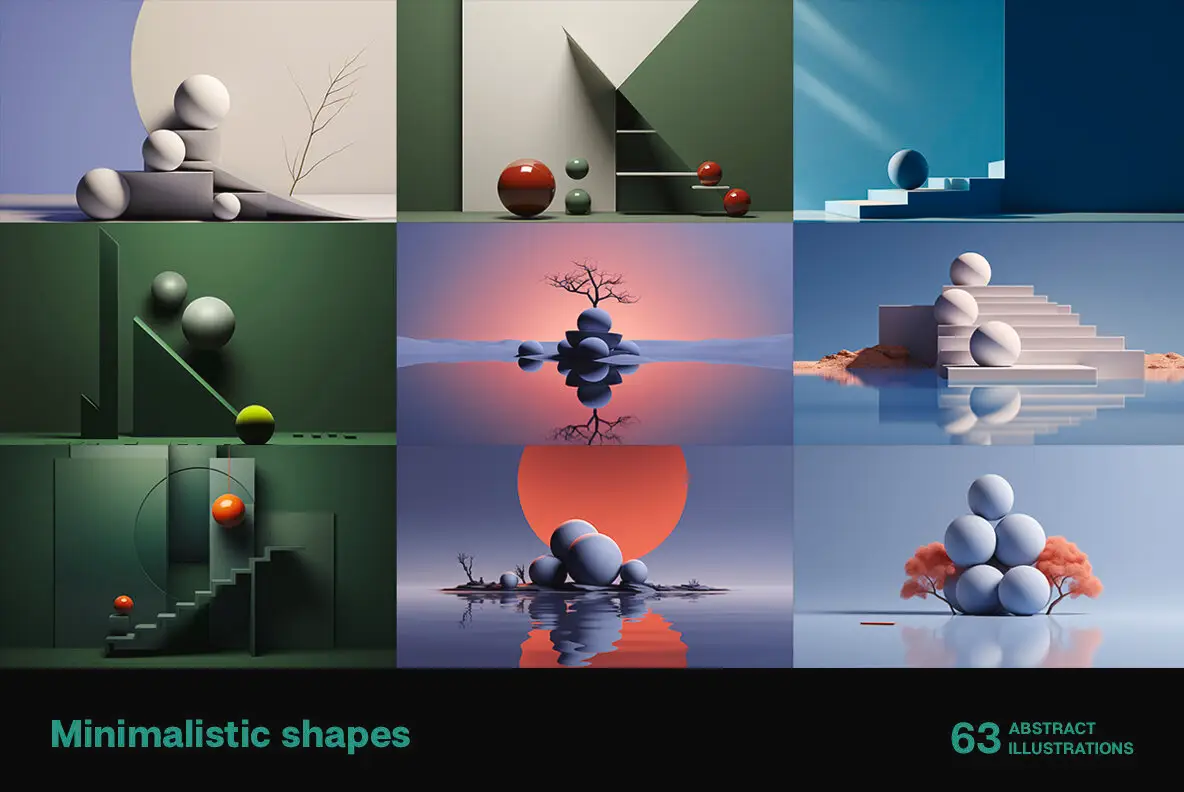 Minimalistic shapes Graphics - YouWorkForThem