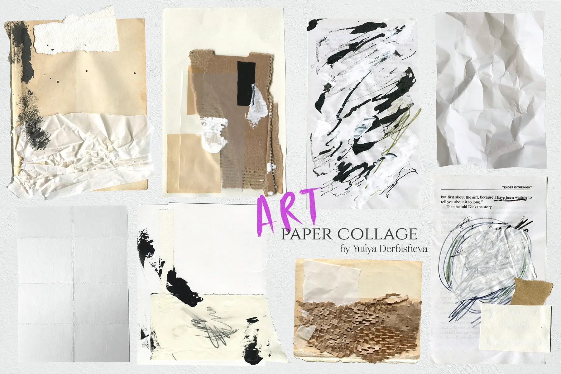 Art Paper Collage Cutout Abstract and Retro Photo Graphics - YouWorkForThem
