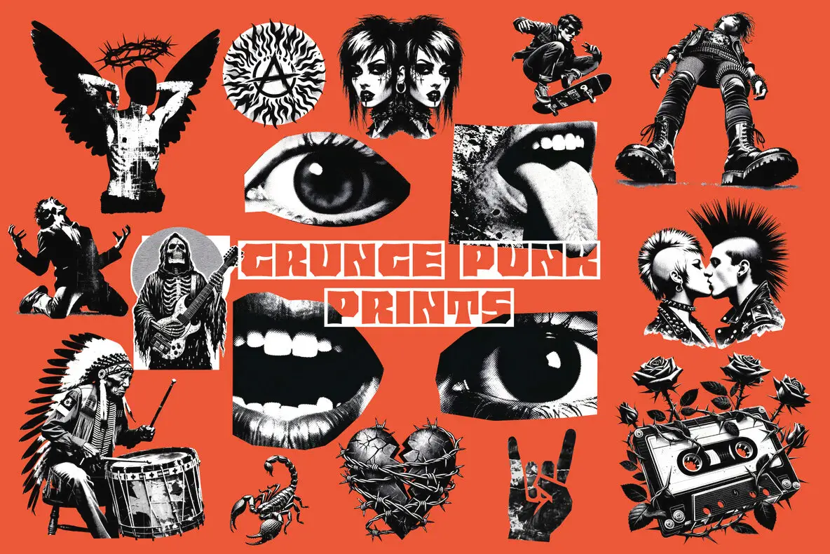 Grunge Punk Prints Graphics - YouWorkForThem