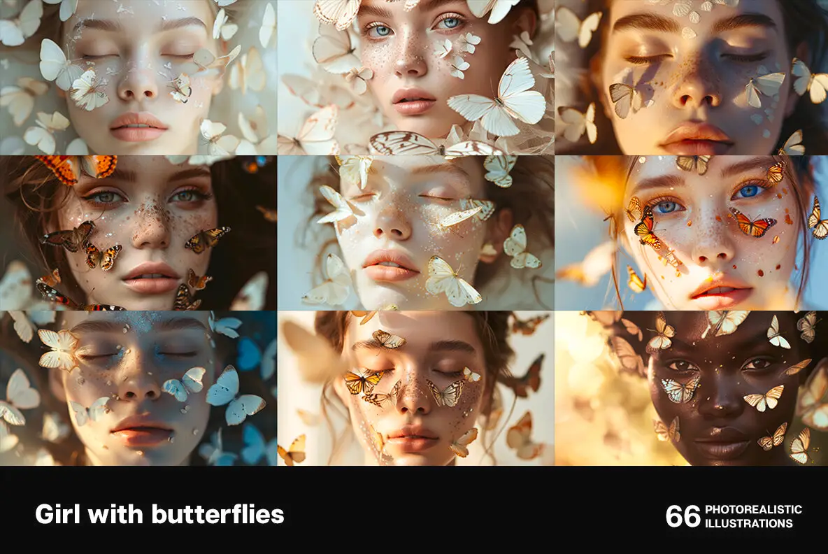 Girl with Butterflies Graphics - YouWorkForThem