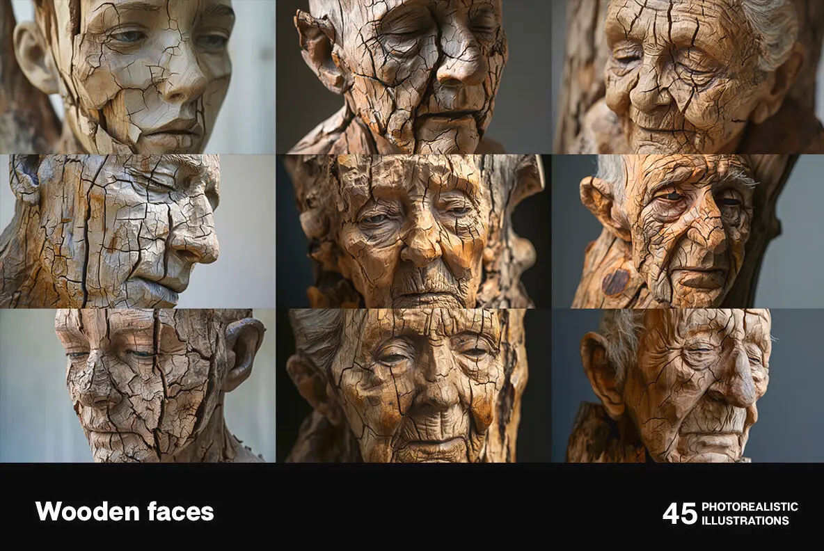 Wooden Faces People - YouWorkForThem