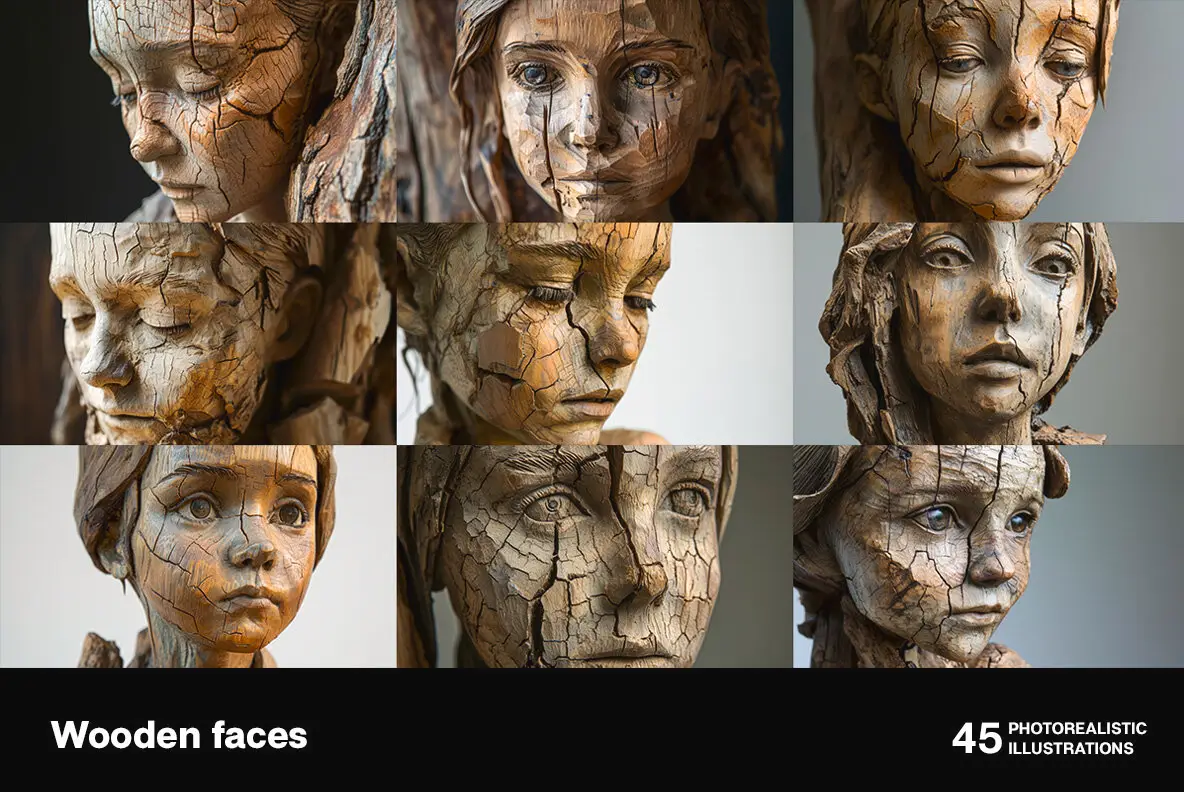 Wooden Faces People - YouWorkForThem